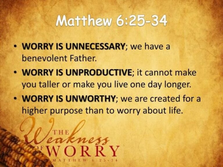 Matthew 6 25 34 Commentary Understanding God s Perspective On Worry