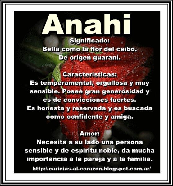 El Significado del Nombre Anahí: Un Viaje a Través de la Historia y la ...