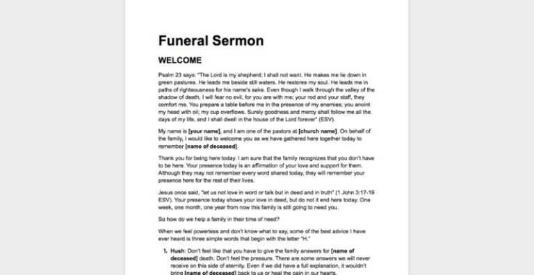 El Consuelo del Salmo 23: Un Sermón para el Funeral