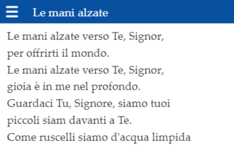 Le mani alzate: un testo di profonda devozione
